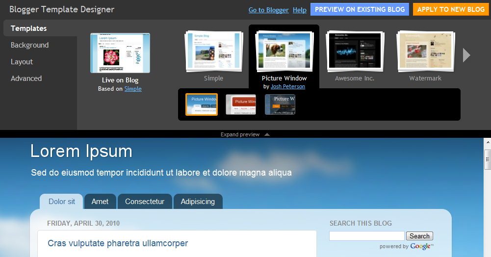 New Google Blogger Template Designer • PUREinfoTech