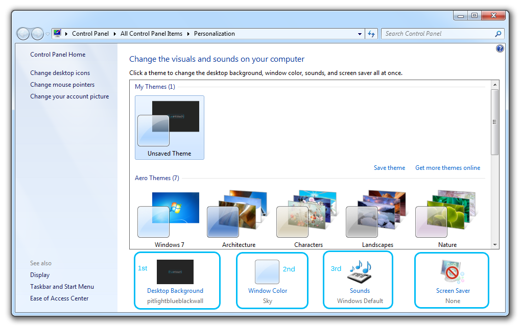 Step by step creating and sharing Windows 7 Themes