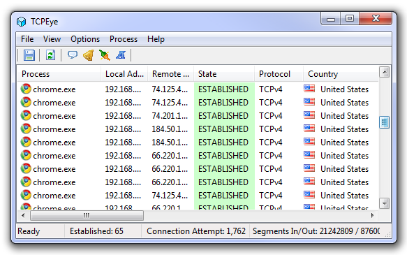 TCPEye: Free network tool to view which programs are accessing the internet - Pureinfotech