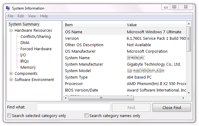 How to view system information in windows 7 [GUI and Command Prompt ...