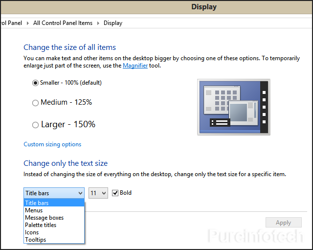 Windows 8 Tip: How to change font size and style to specific items ...