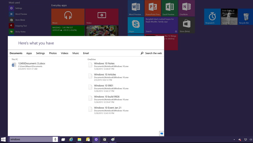 Windows 10: Search will relocate to the Start menu in upcoming builds ...
