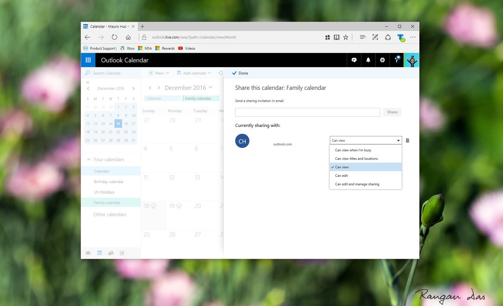 How to share an Outlook calendar with other people on Windows 10 ...
