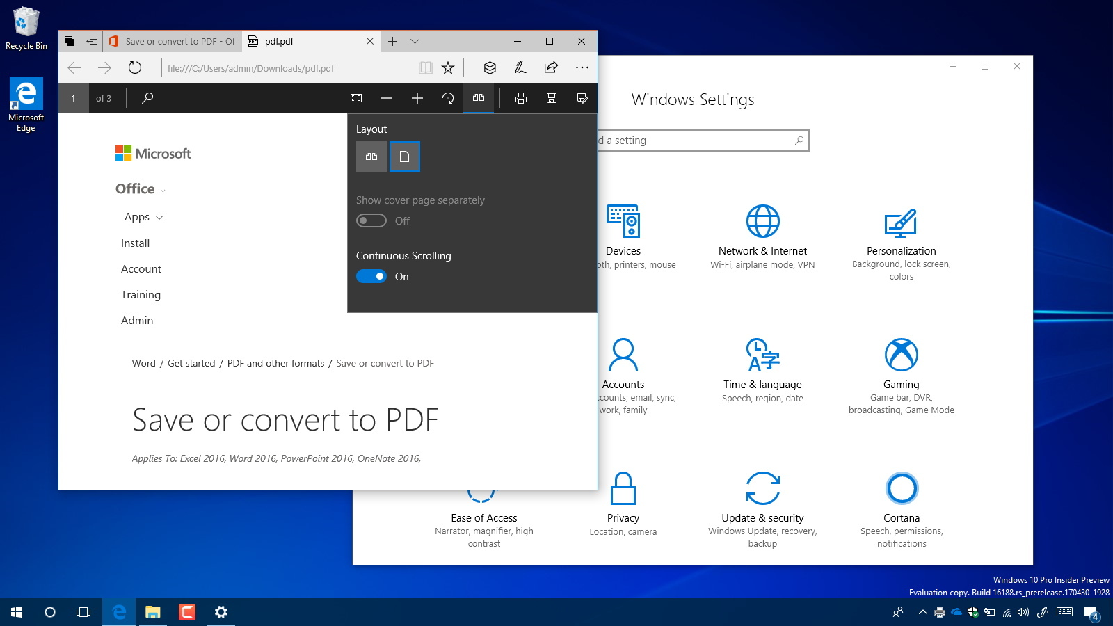 Windows 10 build 16188 releases with new features - Pureinfotech