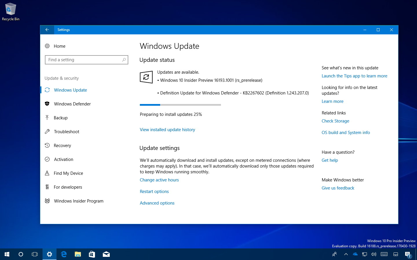 Windows 10 build 16193 releases with new features - Pureinfotech