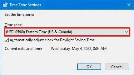 How to set correct time zone on Windows 10 - Pureinfotech