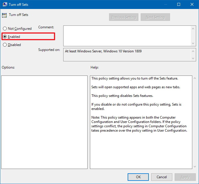 How to disable Sets on Windows 10 - Pureinfotech