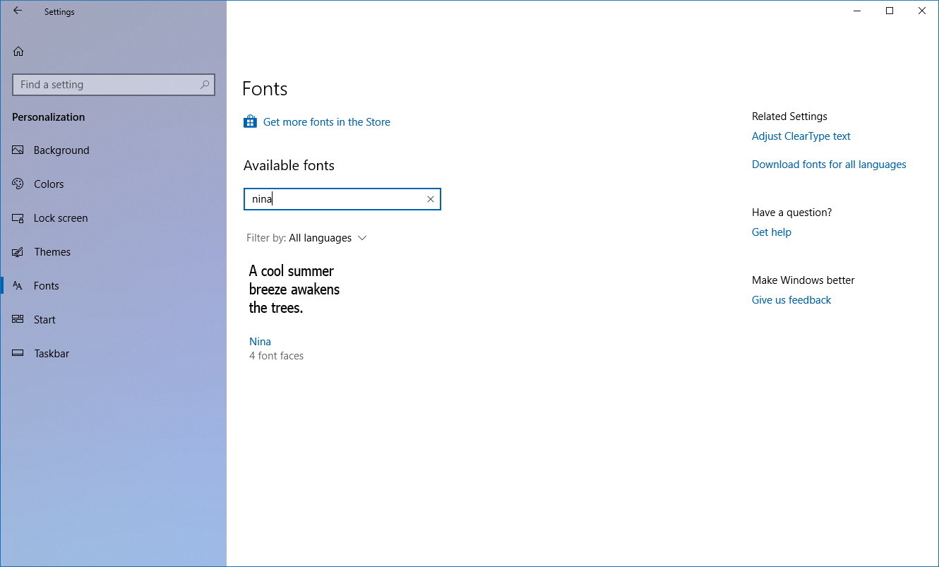 How to install a new font family on Windows 10 • Pureinfotech
