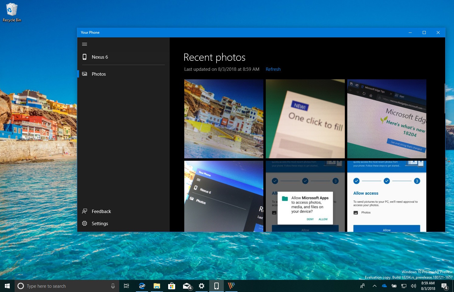 Your Phone app for Windows 10 available for testers - Pureinfotech