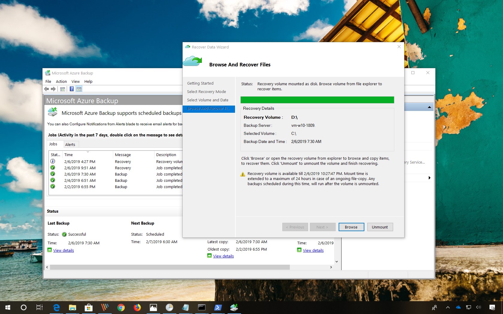 How to restore files from Azure backup on Windows 10 - Pureinfotech