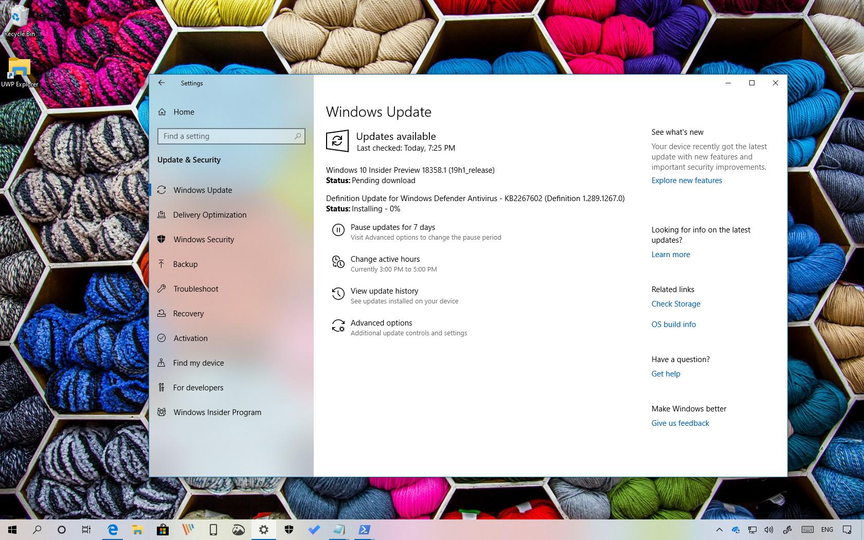 Windows 10 build 18358 (19H1) releases with improvements - Pureinfotech