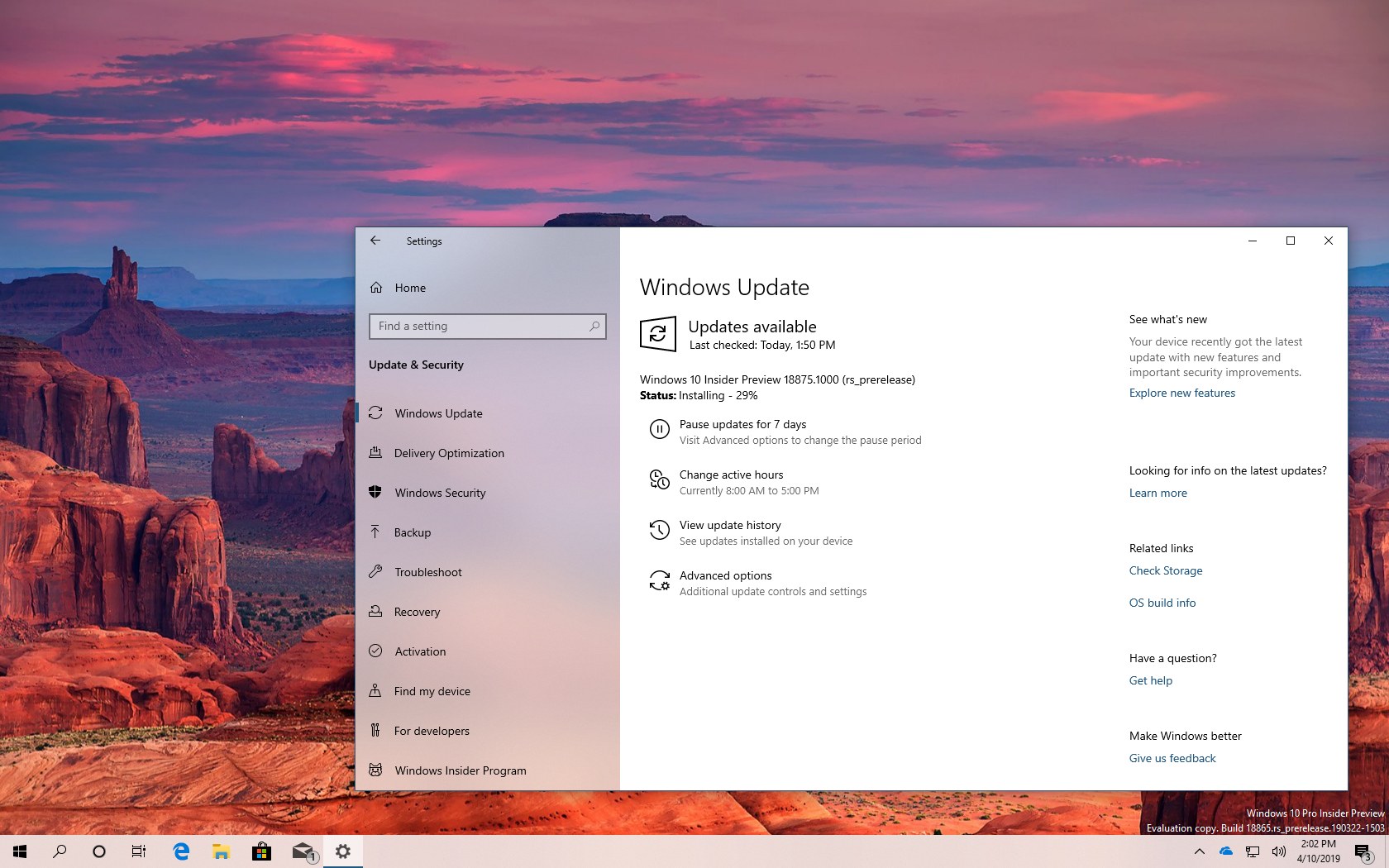 Windows 10 build 18875 (20H1) releases with improvements - Pureinfotech