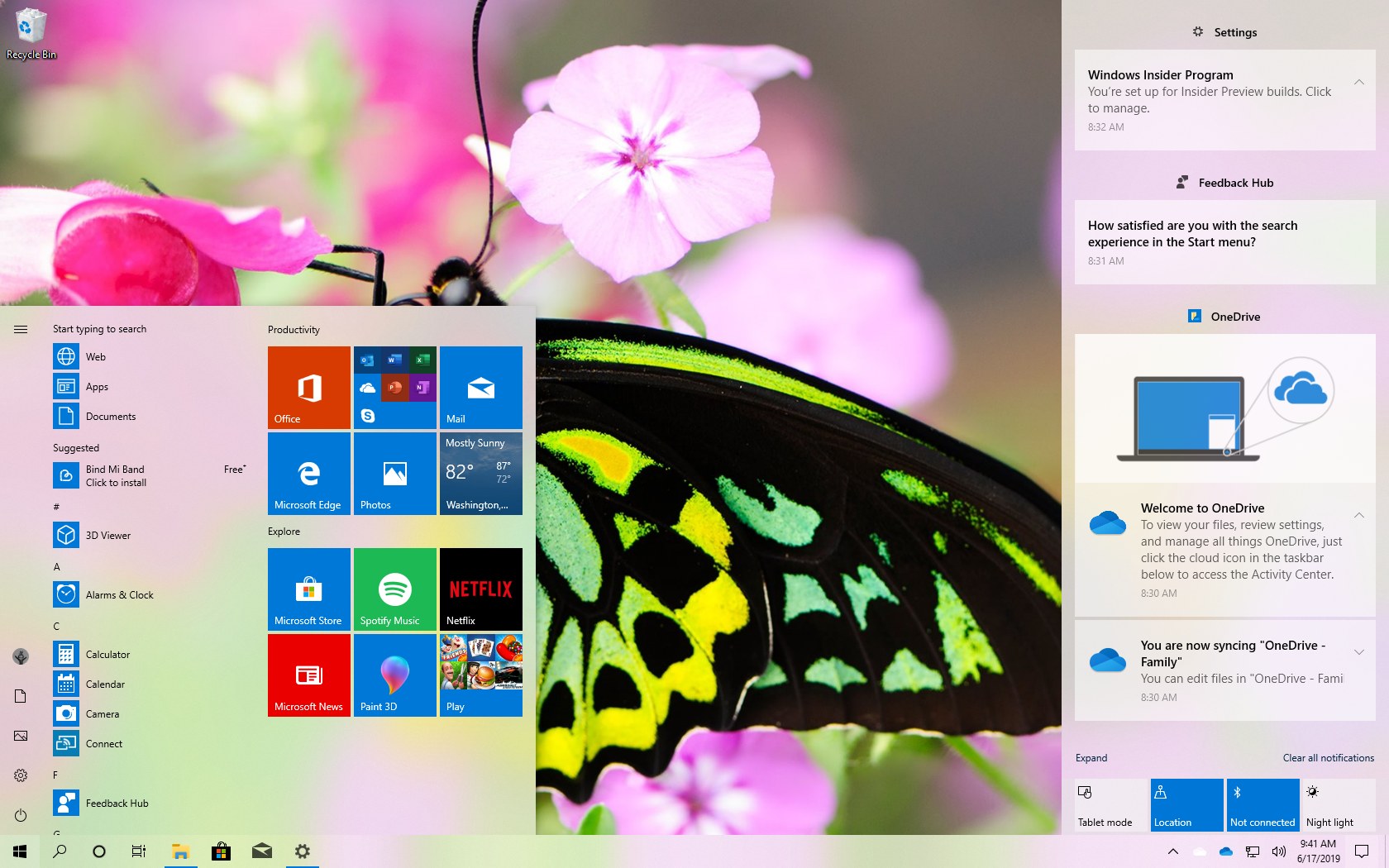 Windows 10 build 18917 (20H1) Start and Action center hidden changes ...