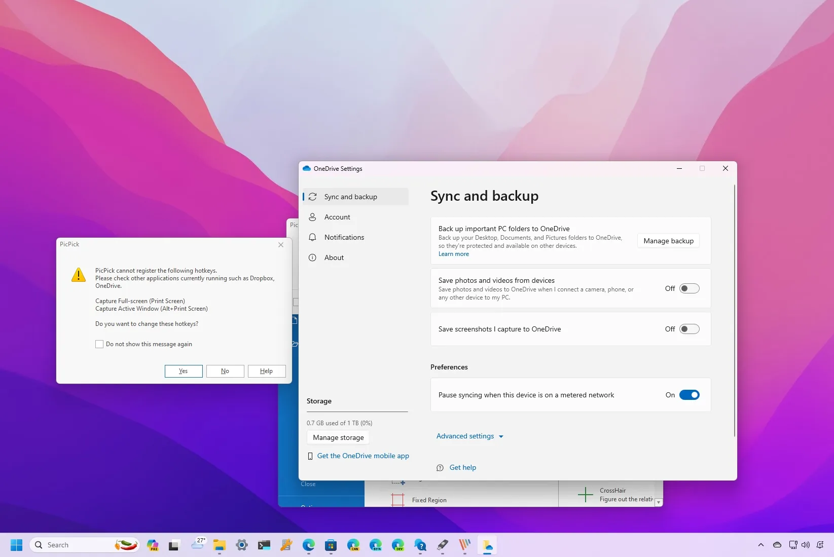 How To Stop OneDrive Blocking Apps From Registering Print Screen Key On