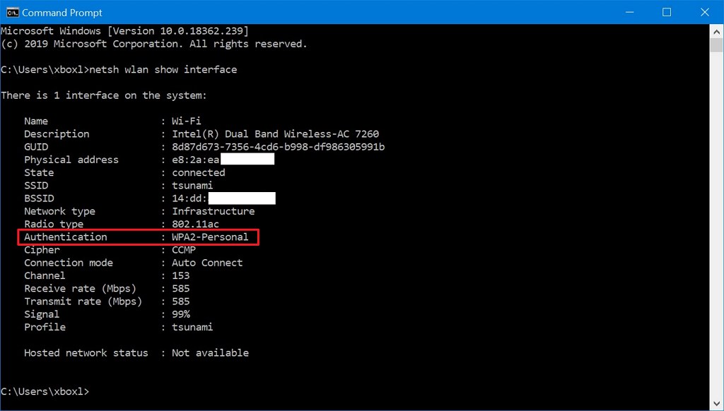 How to quickly determine Wi-Fi connection security type on Windows 10 ...