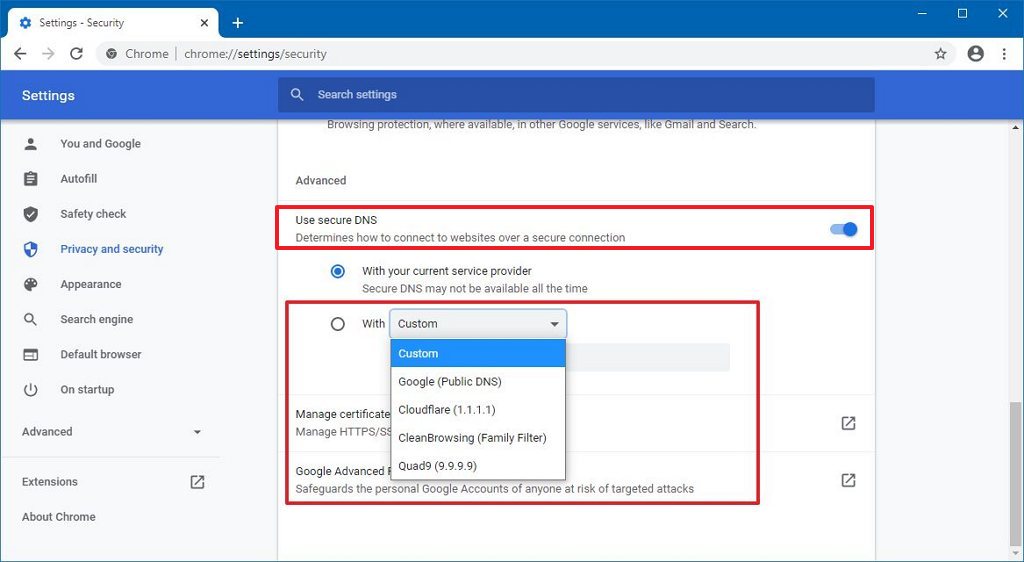 How To Enable Dns Over Https In Google Chrome Pureinfotech