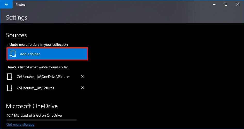 How to add folder locations to Photos app on Windows 10 - Pureinfotech