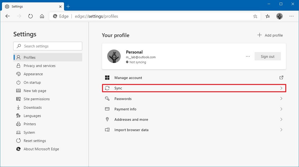 How to enable sync for browsing data on Microsoft Edge - Pureinfotech How to enable sync for browsing data on Microsoft Edge - Pureinfotech