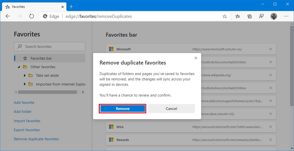How to remove duplicate favorites on Microsoft Edge - Pureinfotech