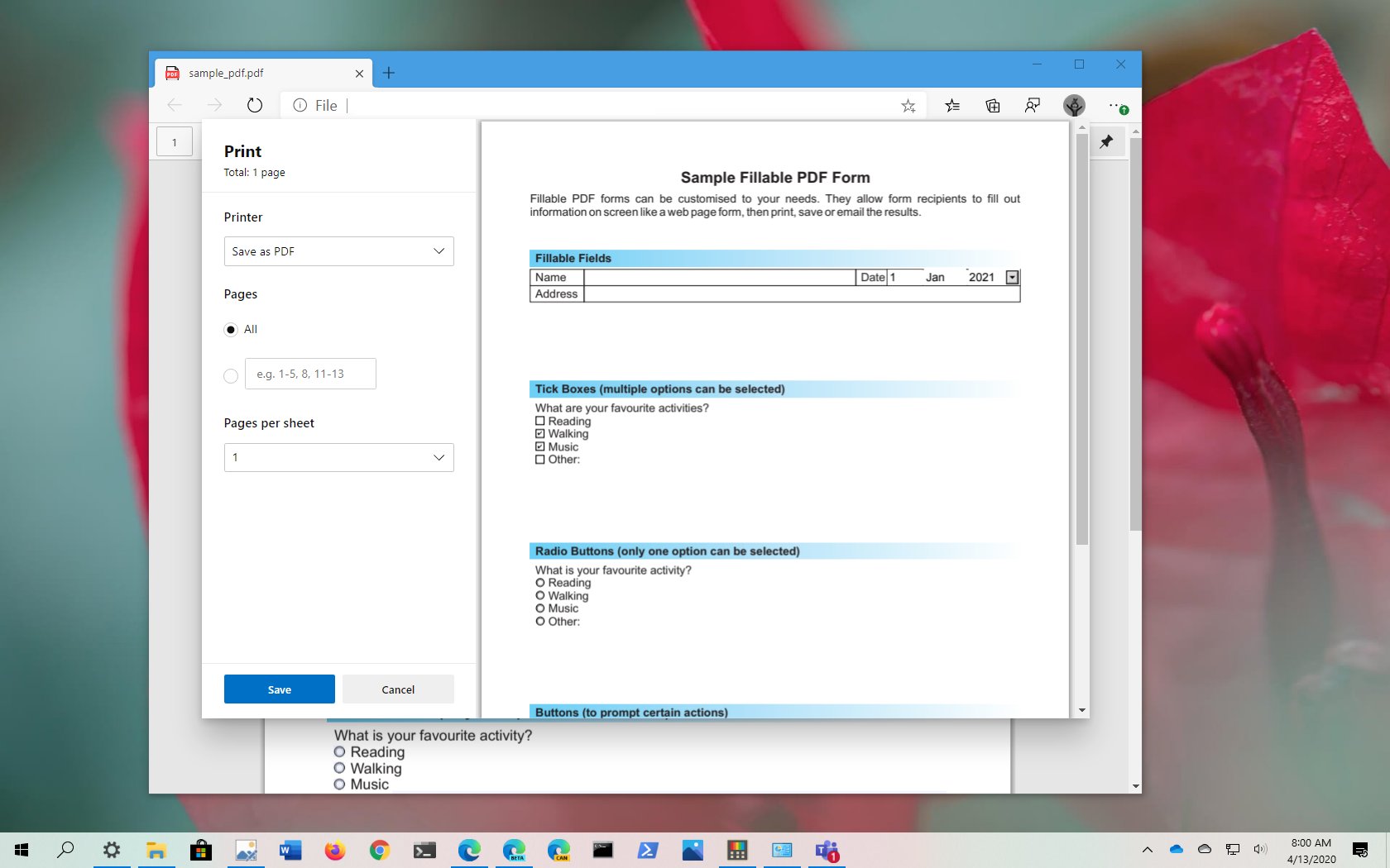How To Save PDF Form As Completed On Windows 10 Pureinfotech