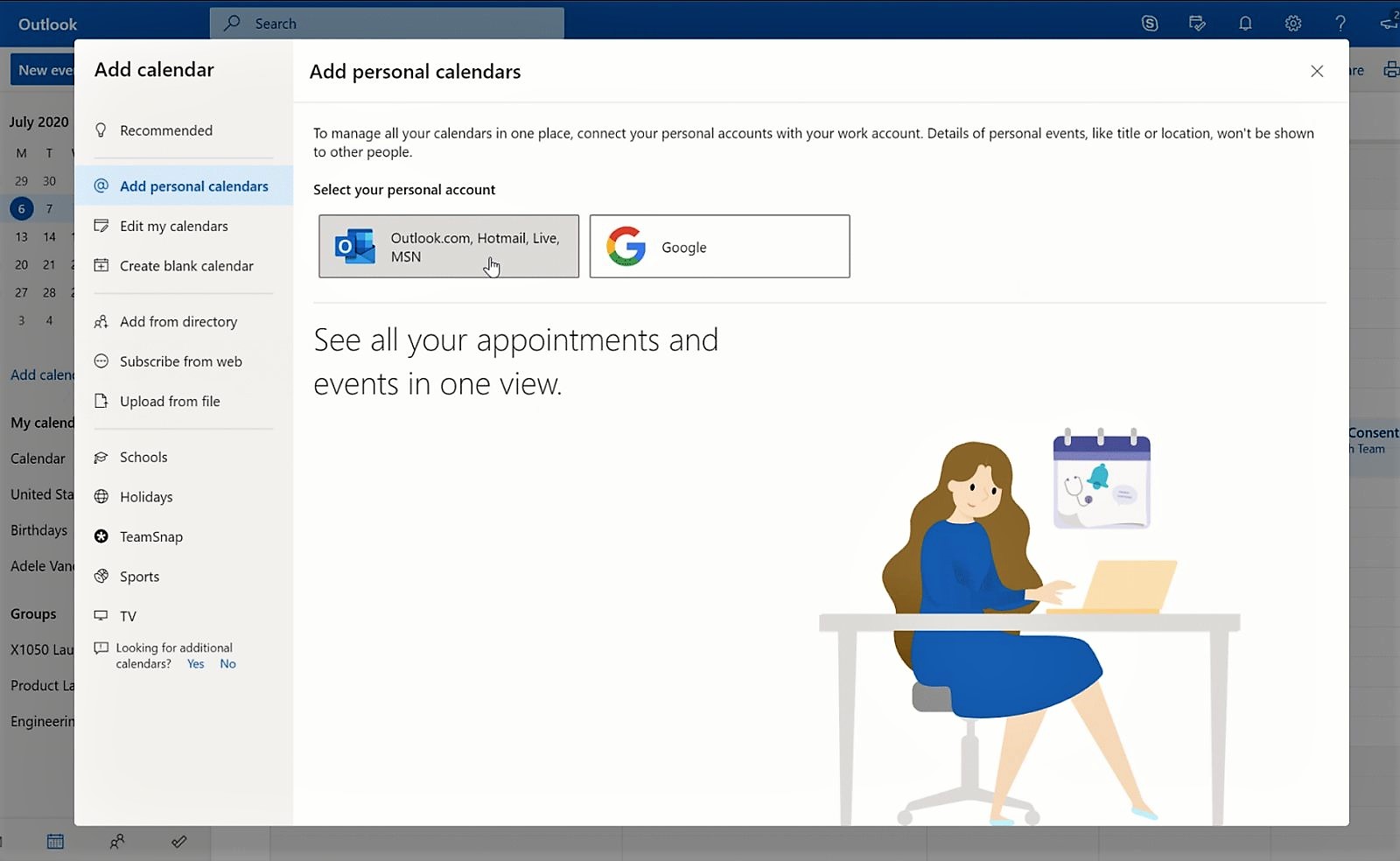 How To Connect Google Calendar To Outlook Web Pureinfotech