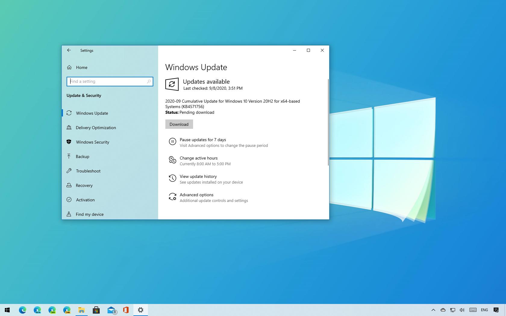 Windows 10 20H2 build 19042.508 releases in the Beta Channel - Pureinfotech