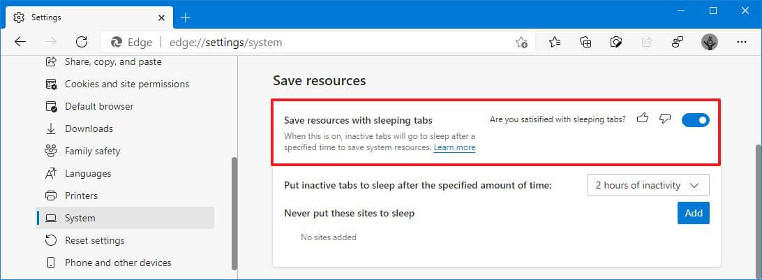 How to enable Sleeping Tabs to save resources on Microsoft Edge - Pureinfotech