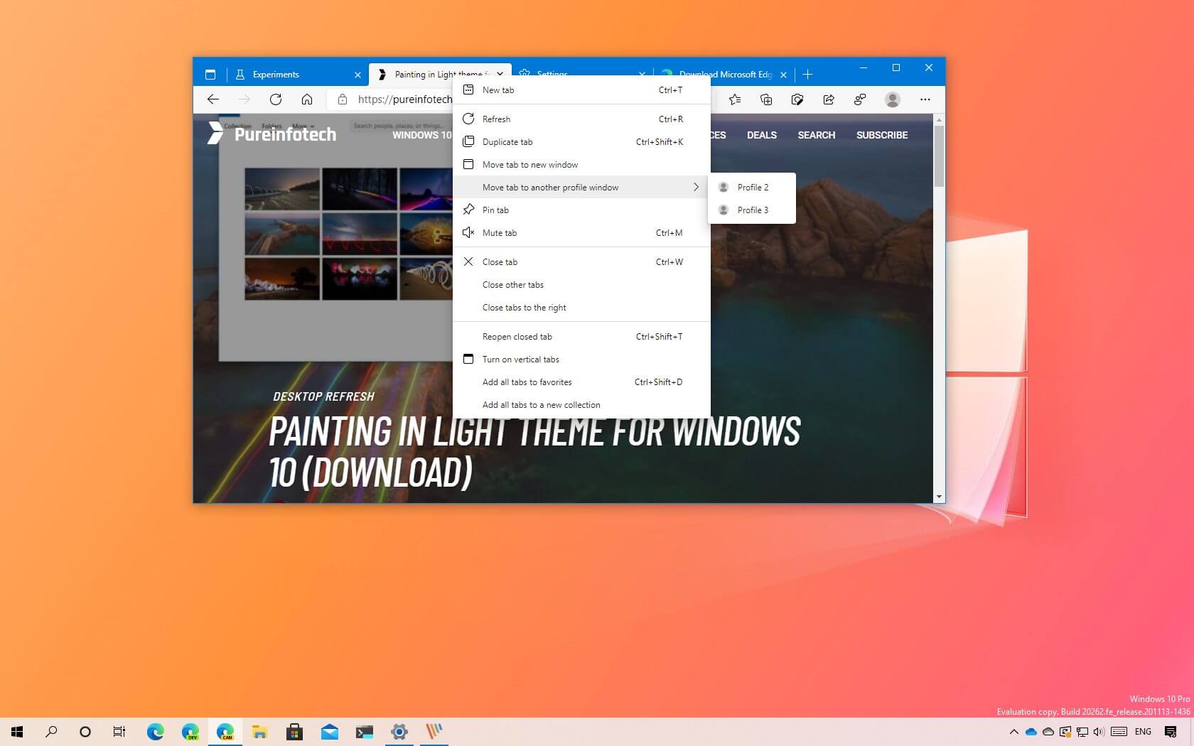How To Move Tab To Another Profile On Microsoft Edge Pureinfotech