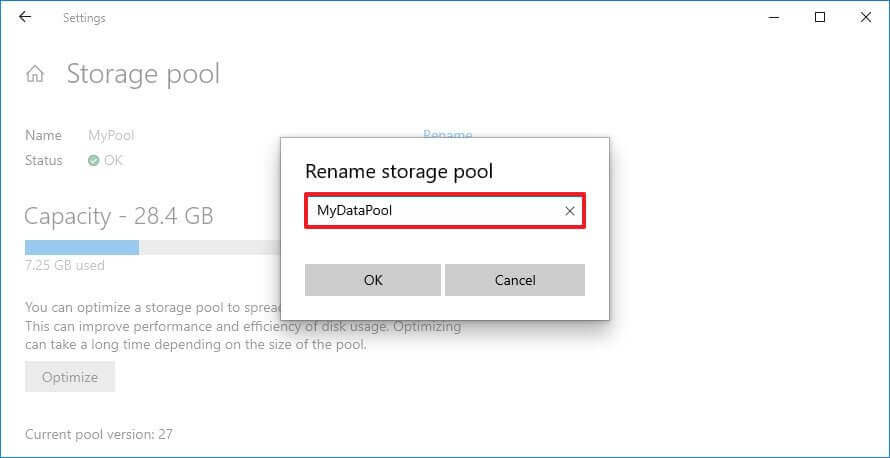 How to change pool name in Storage Spaces on Windows 10 - Pureinfotech