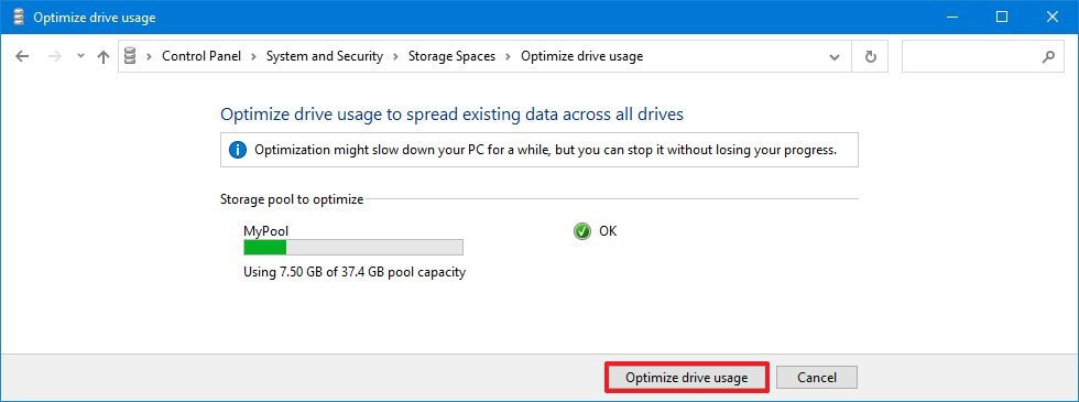 How To Optimize Pool In Storage Spaces On Windows 10 Pureinfotech