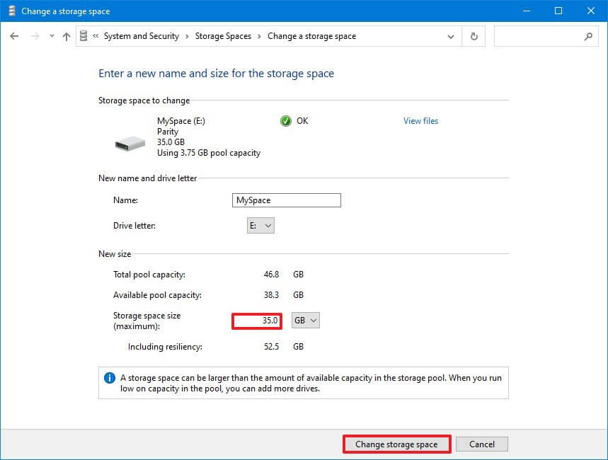 How to extend volume in Storage Spaces on Windows 11 - Pureinfotech