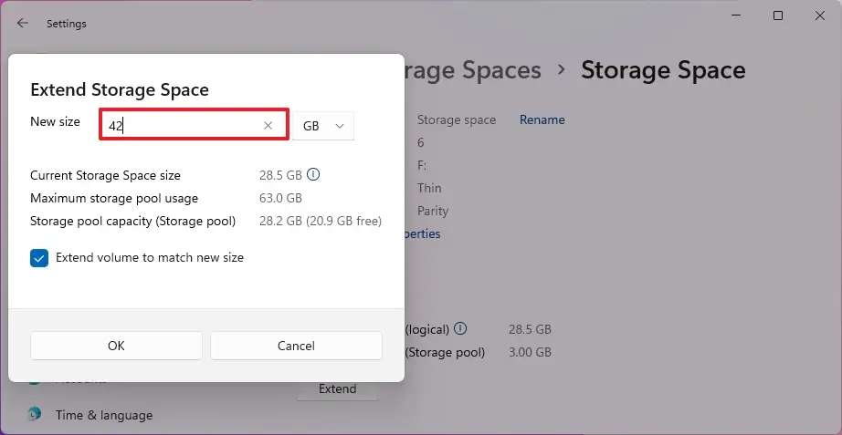 How to extend volume in Storage Spaces on Windows 11 - Pureinfotech