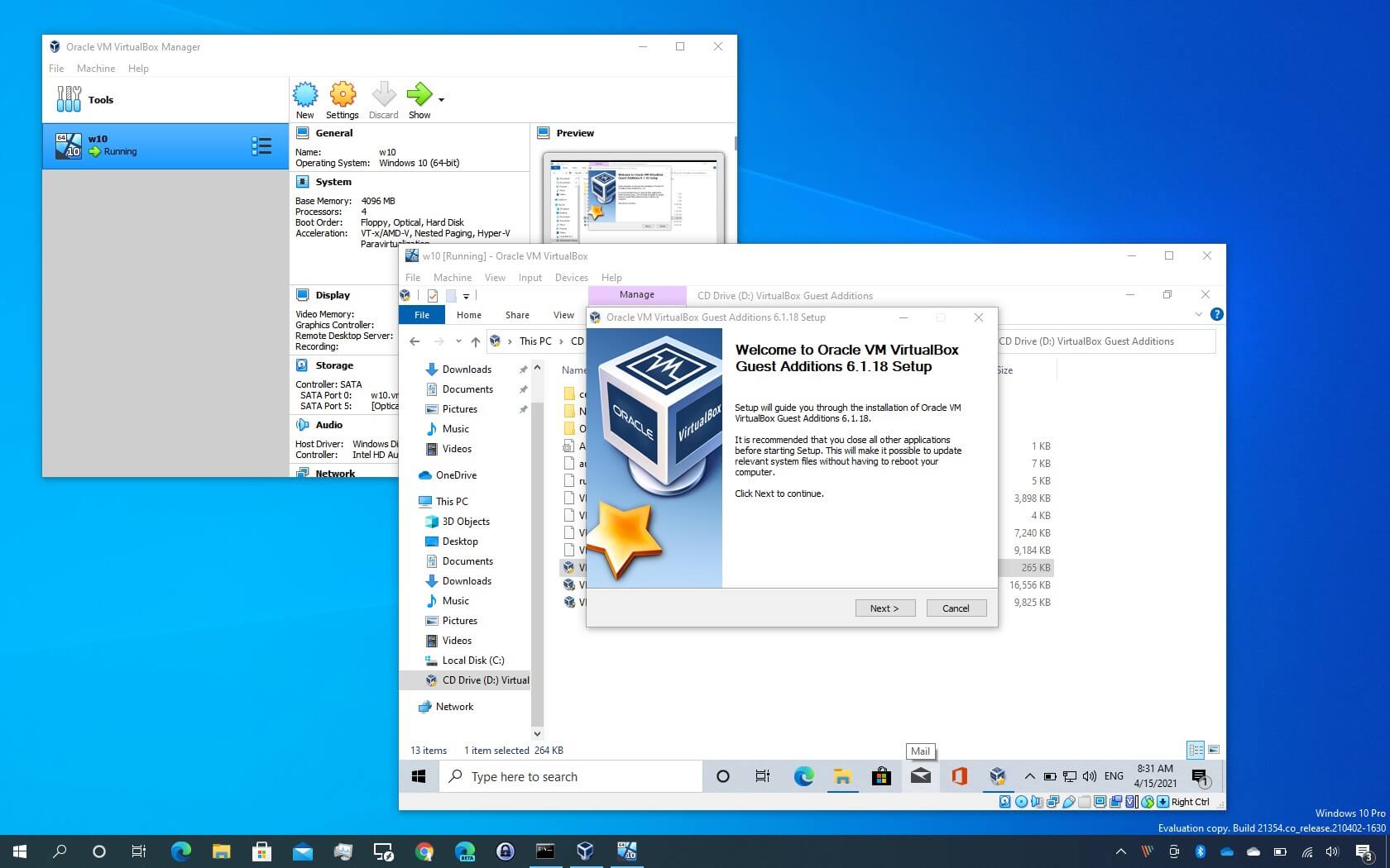 How To Install Guest Additions For Windows 10 On VirtualBox Pureinfotech