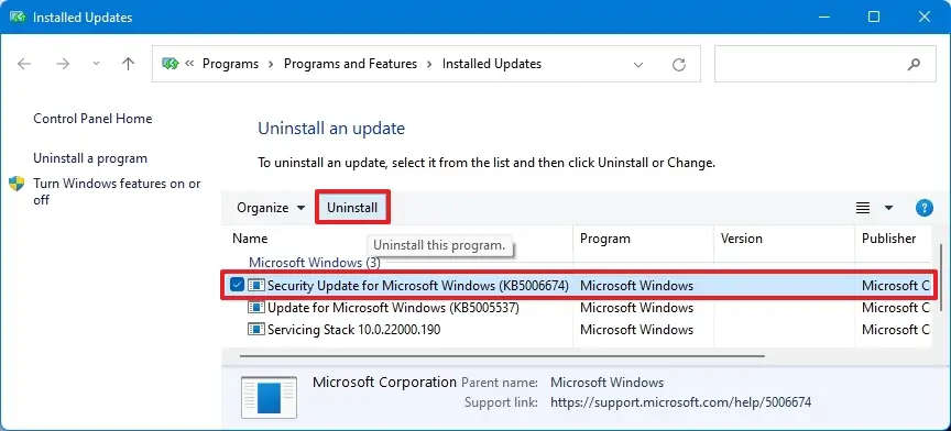 How to uninstall an update on Windows 11 - Pureinfotech
