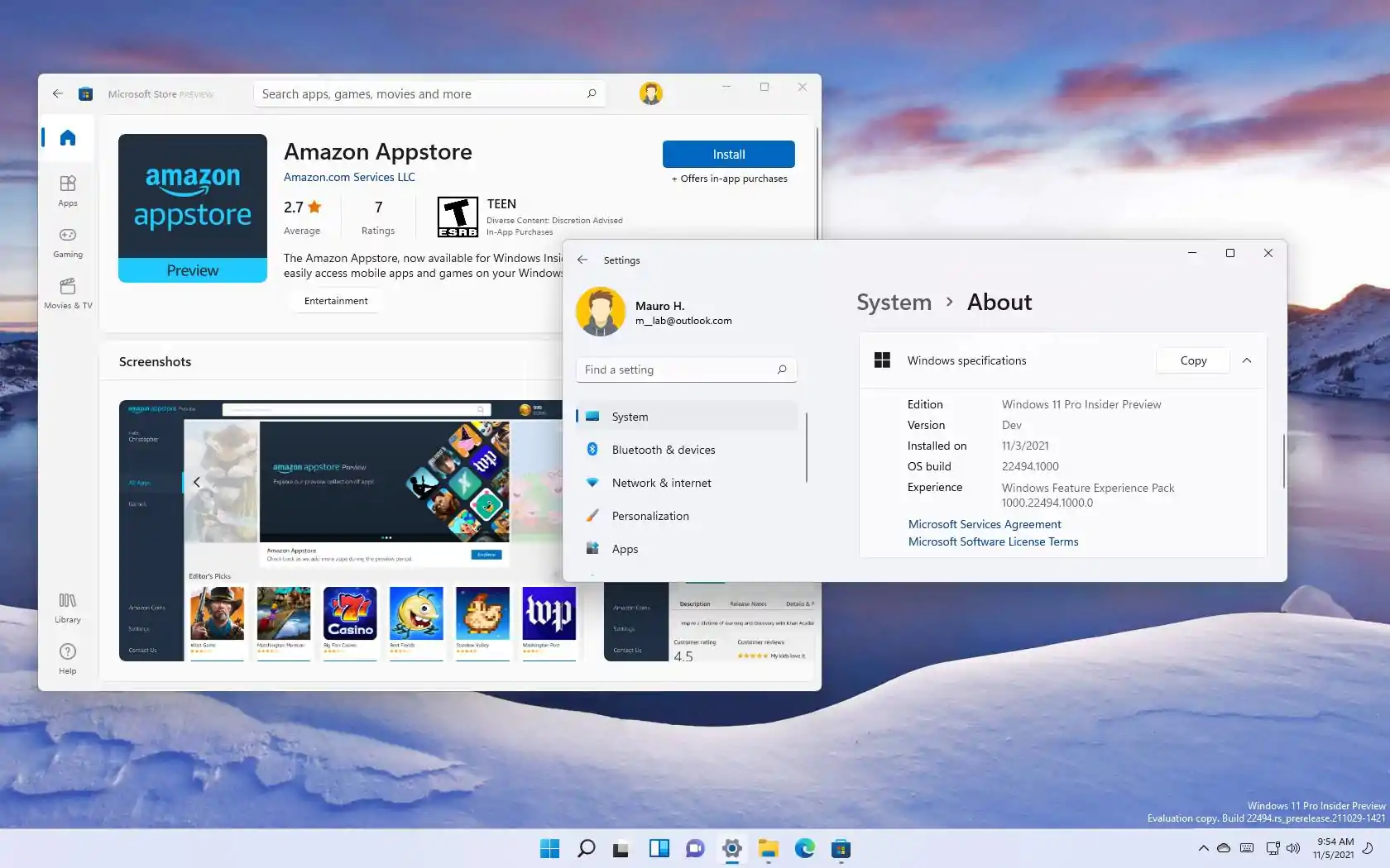 Android apps support on Windows 11 arrives in the Dev Channel - Pureinfotech