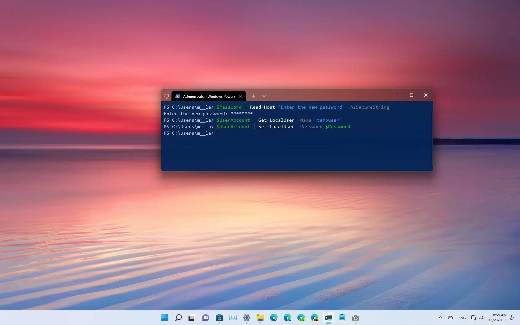 How to change password using PowerShell on Windows 11 - Pureinfotech