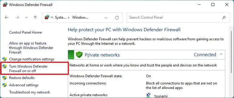 How to disable firewall on Windows 11 - Pureinfotech