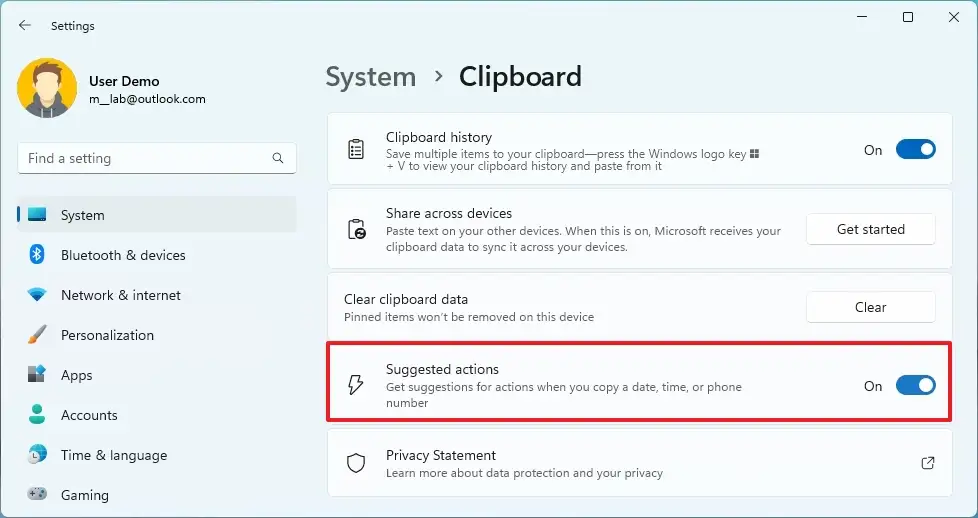 How to disable Suggested actions on Windows 11 - Pureinfotech