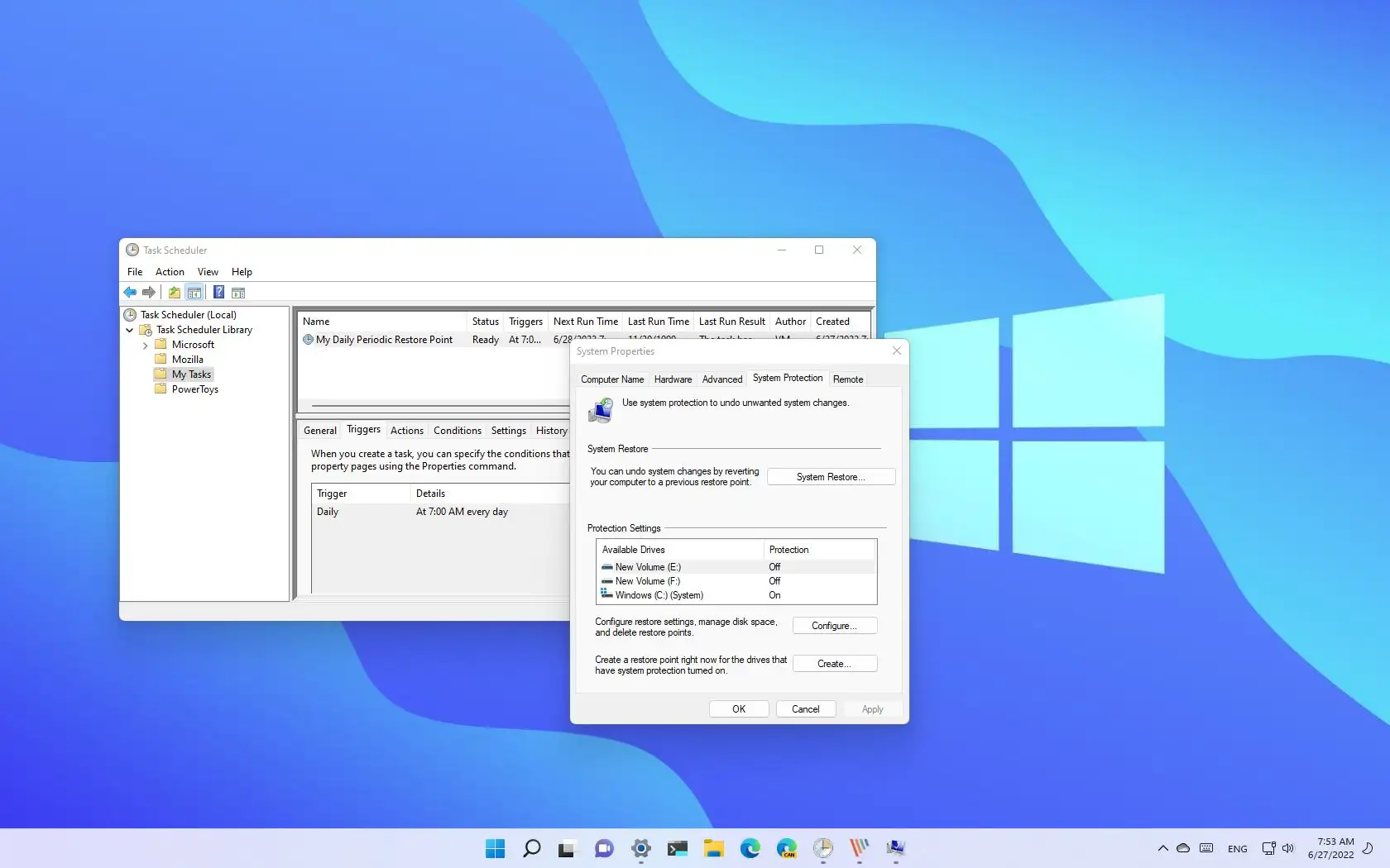 How to schedule automatic restore points on Windows 11 - Pureinfotech
