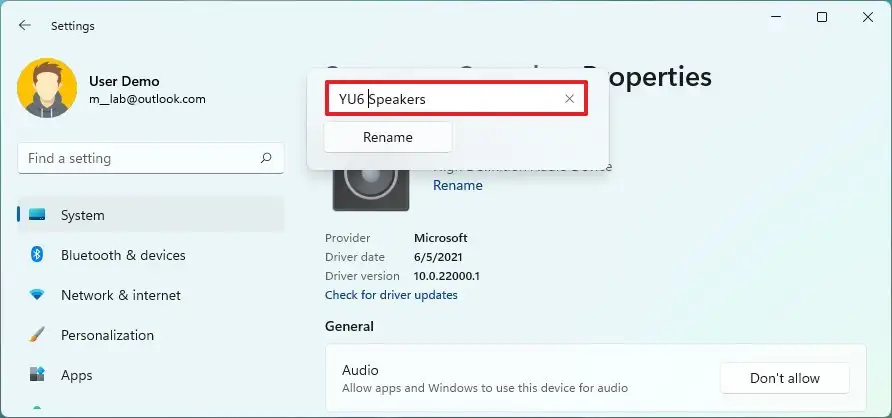 How to rename audio devices on Windows 11 - Pureinfotech