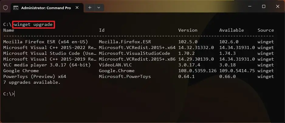 How to update apps via winget command on Windows 11 - Pureinfotech