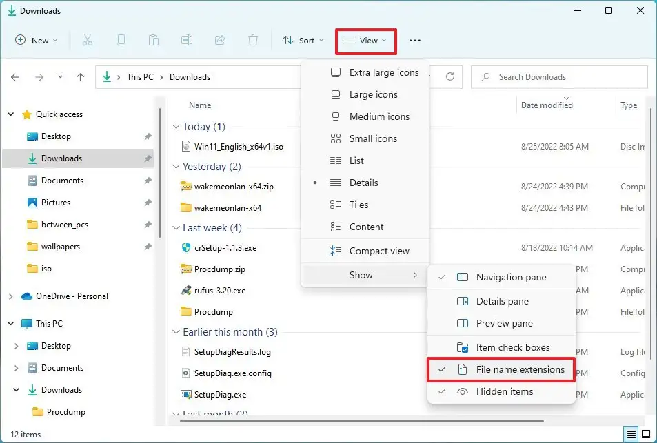 How To Show File Extensions On Windows 11 Pureinfotech