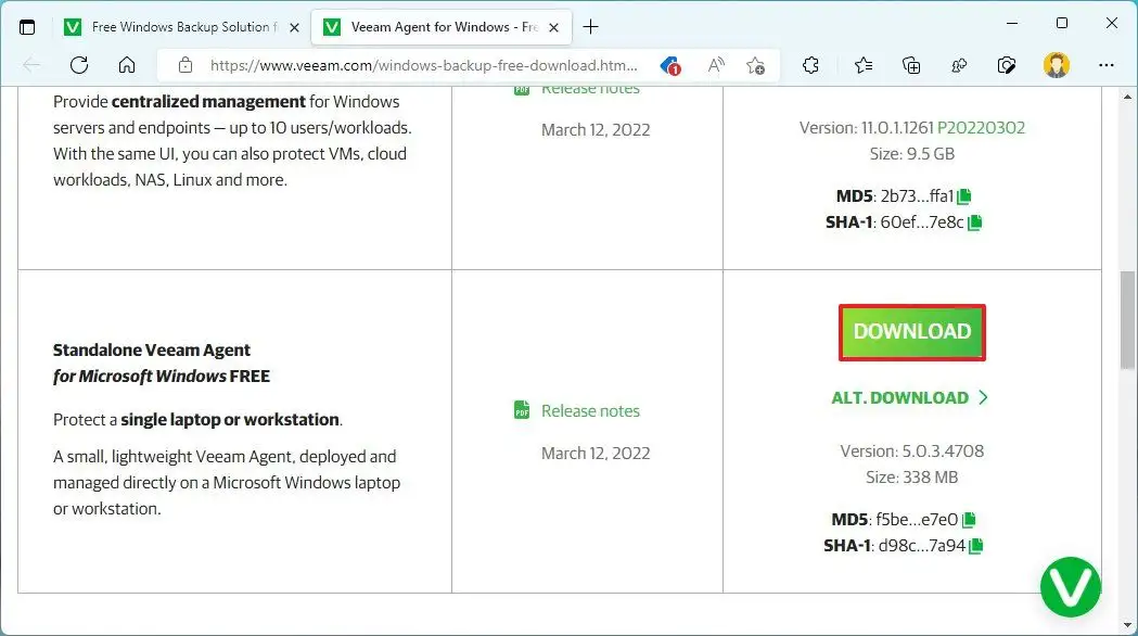 How to create full backup with Veeam on Windows 11 - Pureinfotech