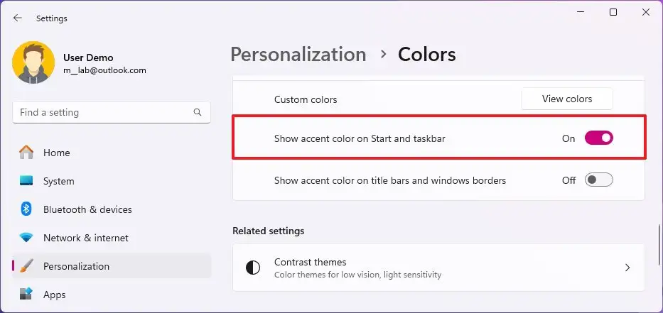 How to change Taskbar color on Windows 11 - Pureinfotech