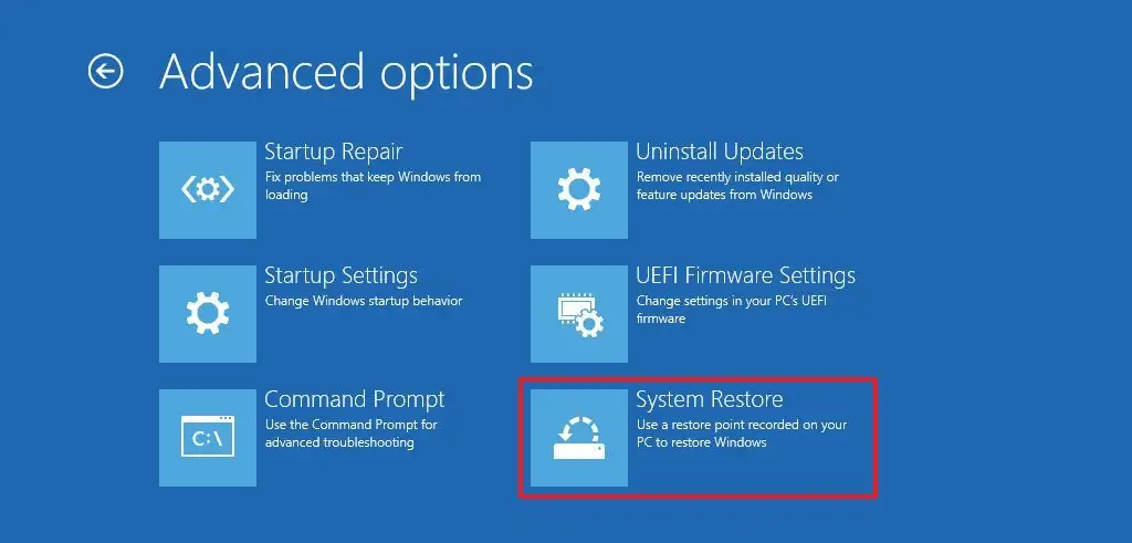 How to access System Restore from WinRE on Windows 11 - Pureinfotech