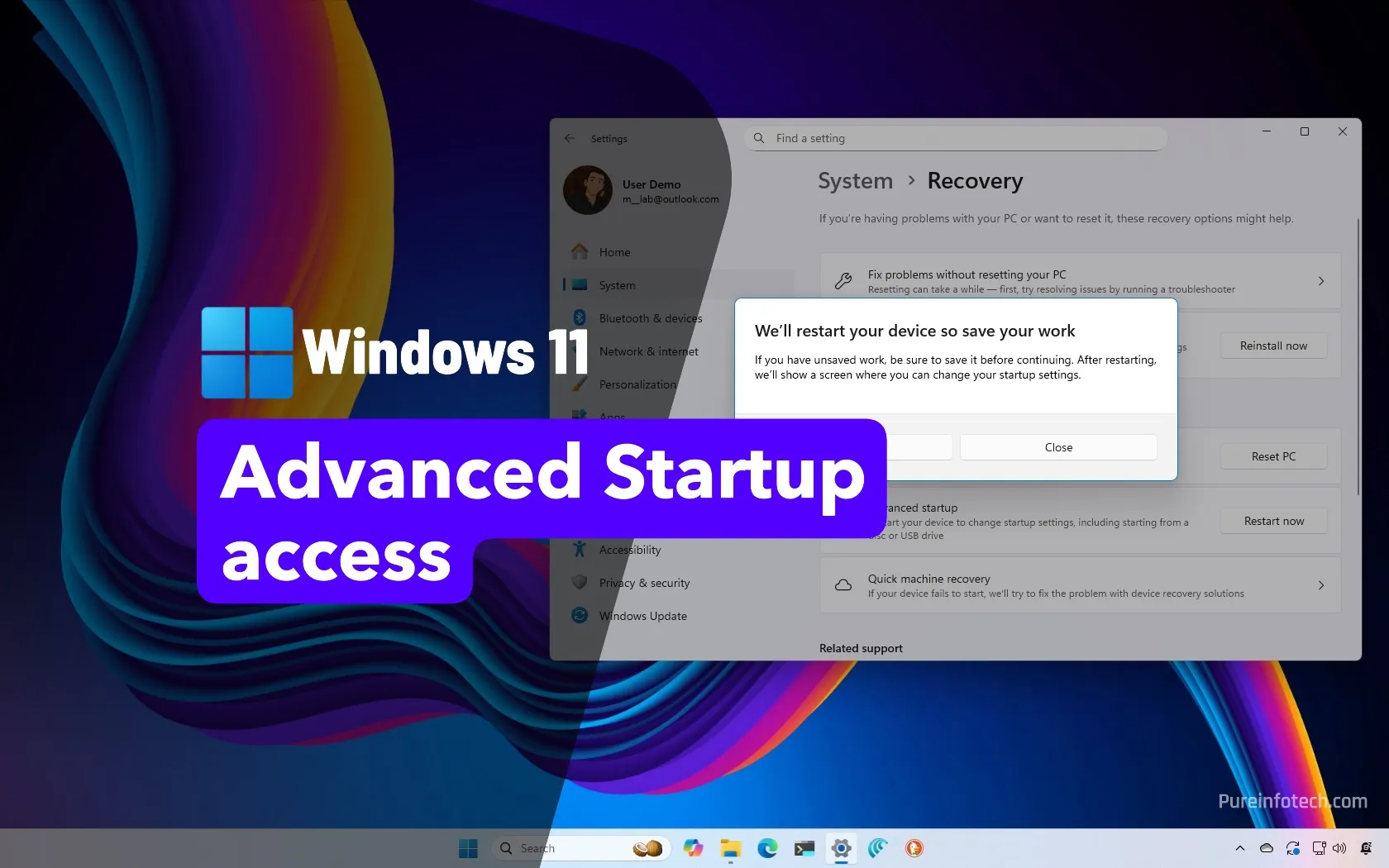 How to access Advanced Startup (WinRE) on Windows 11 - Pureinfotech