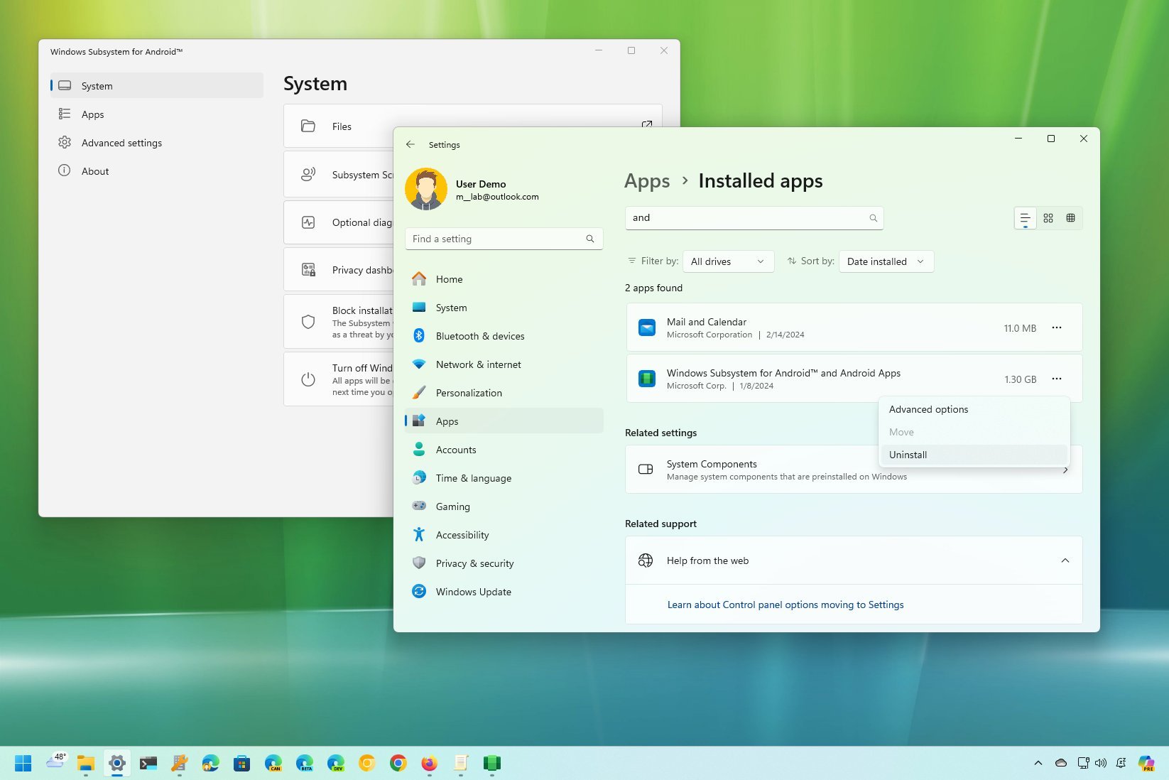 How to uninstall Windows Subsystem for Android (WSA) on Windows 11 ...