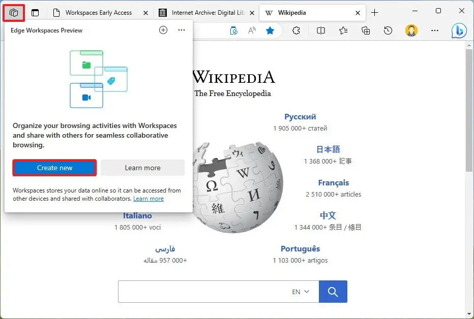 How to use Workspaces to share tabs on Microsoft Edge - Pureinfotech