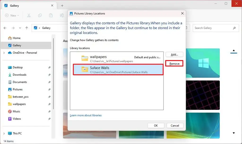 How to add or remove folders to Gallery for File Explorer on Windows 11 (preview) - Pureinfotech