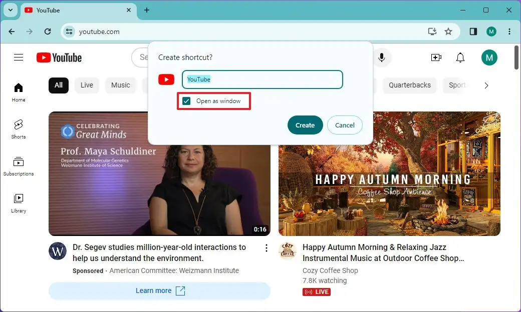 How to install YouTube web app on Windows 11, 10 - Pureinfotech